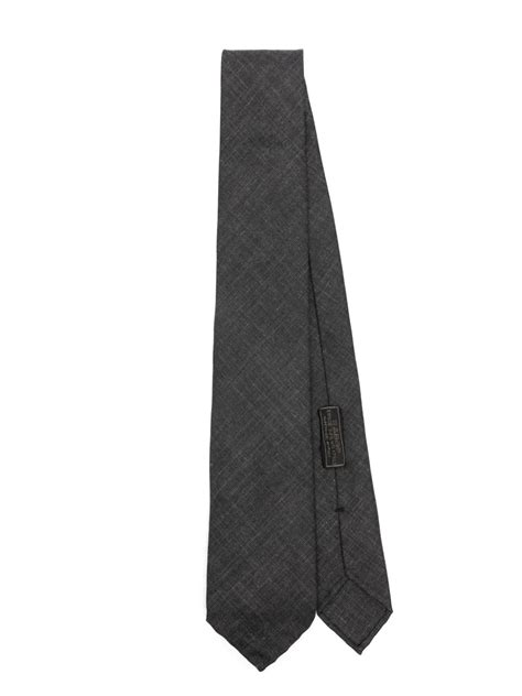 Brioni Corbata De Sarga Gris Farfetch Mx