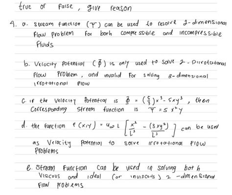 Solved 4 A Stream Function ψ Can Be Used To Resolve