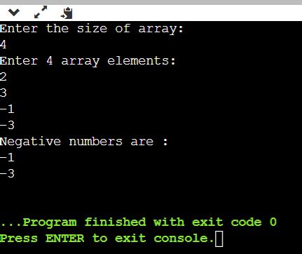 Java Program To Print All Negative Elements In An Array Tutorial World