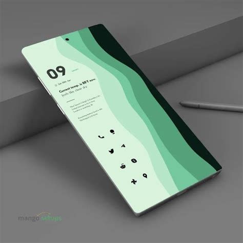 a green and white brochure sitting on top of a table next to a pencil