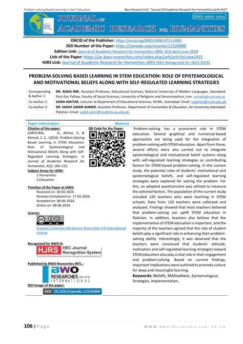 Pdf Problem Solving Based Learning In Stem Education