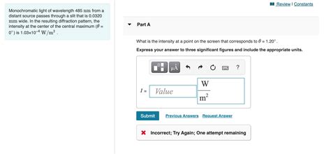 Solved Review Constants Monochromatic Light Of Wavelength