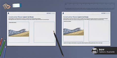 Learn To Draw Constructive Waves Worksheets Twinkl