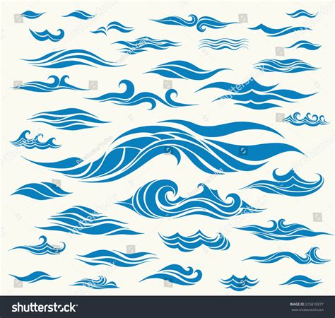 Vector Waves Set Elements Design Blue Stock Vector Royalty Free