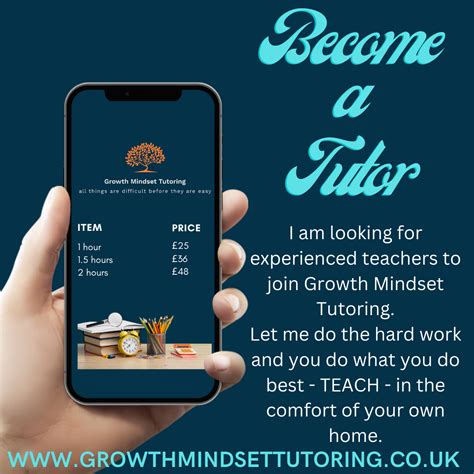 Become A Tutor Growth Mindset Tutoring