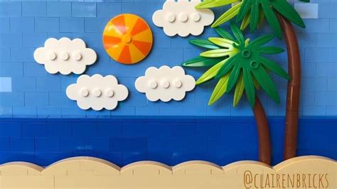 Lego Palm Tree Mosaic Wall Art Lego Beach Tree Lego Building With