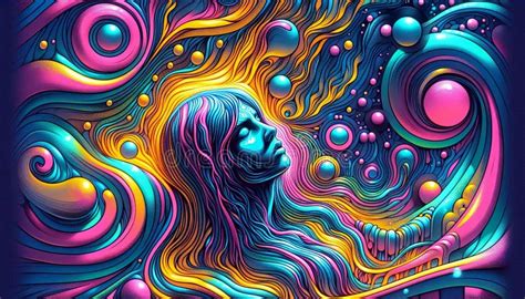 Surreal Art Alienation Concept Illustration With Woman Face Having