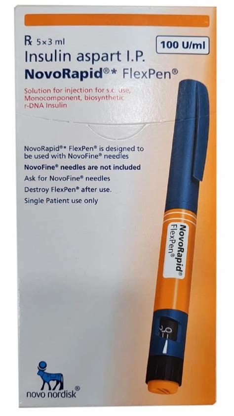 Insulin Aspart Flexpen Ip Packaging Size 53 Ml 100 Iuml At ₹ 947