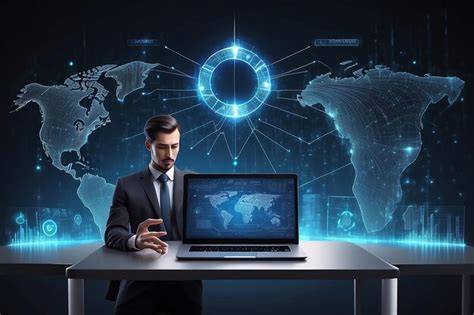 Premium Photo Cyber Security Network Data Protection Concept Businessman Using Laptop Computer