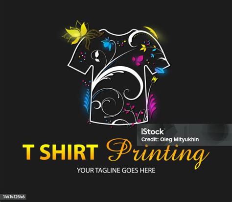 추상 현대 컬러 벡터 로고 템플릿 티셔츠 인쇄 타이포그래피 인쇄 기업 아이덴티티 워크샵 브랜딩 공장 세리그래피 검은색 배경에 격리 0명에 대한 스톡 벡터 아트 및 기타