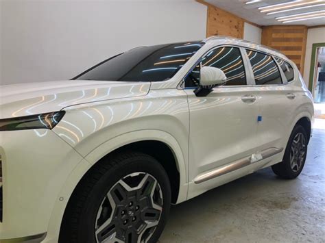 인천 2022 현대 싼타페 크리미화이트펄 신차패키지 썬팅 신차검수 네이버 블로그