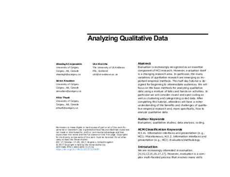 Pdf Analyzing Qualitative Data