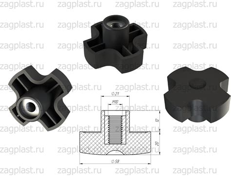 Фиксатор с гайкой М10 | Zagplast пластиковые заглушки