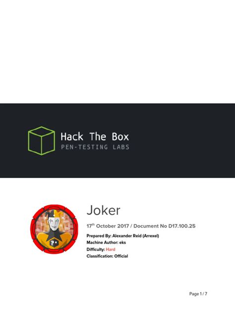 20 joker htb official writeup tamarisk pdf proxy server command line interface