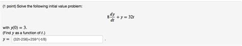 solved problem 2 1 point solve the following initial