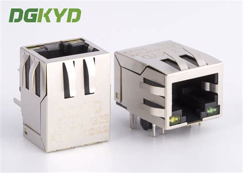 Surface Mount Shielded Right Angle Ethernet Rj45 Connector 100 Base