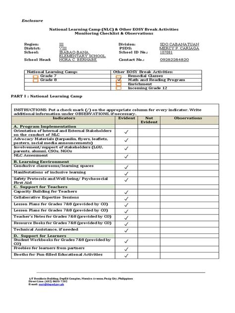 Enclosure To Memo Re Nlc Field Monitoring Pdf Business Computers