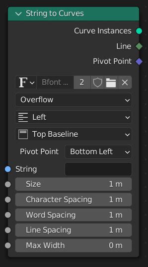String To Curves Node — Blender Manual