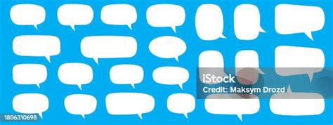 손으로 그린 말풍선 세트입니다 말풍선 텍스트 만화 채팅 상자 메시지 상자를 말합니다 빈 빈 흰색 말풍선 공란에 대한 스톡 벡터 아트 및 기타 이미지 Istock