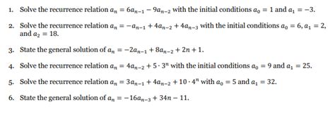 Solved 3 1 Solve The Recurrence Relation An 6an 1 9an 2