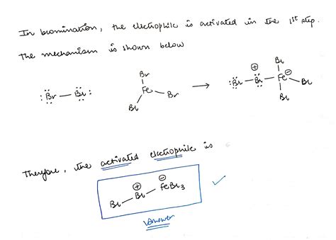 [Solved] Select the activated electrophile for the bromination reaction. O... | Course Hero