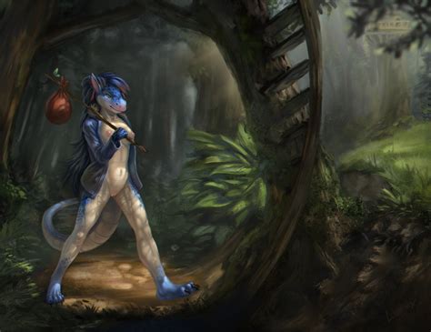 Rule 34 Anthro Blue Skin Breasts Claws Dragon Female Forest Latex