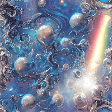 Rainbow Hologram Bubbles Reflection in Mercury Pearls 13k · Creative Fabrica