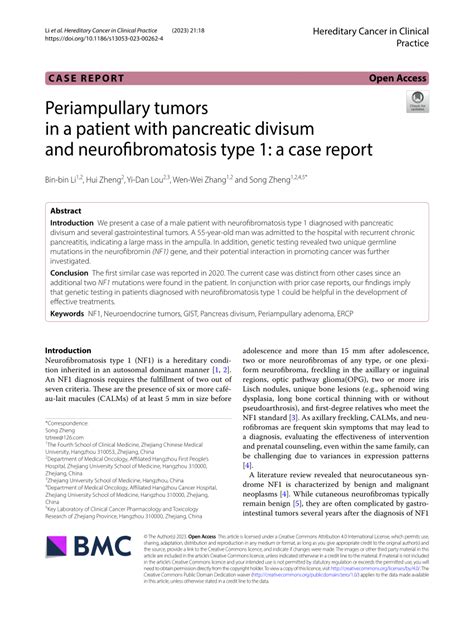 Pdf Periampullary Tumors In A Patient With Pancreatic Divisum And Neurofibromatosis Type 1 A