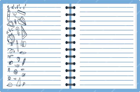 Premium Vector School Doodle On Notebook Page Vector Background File