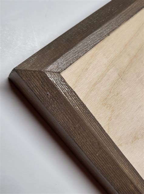 Gloss Gray Wood Panel Frame Assembly75 Border With Bevel Made To