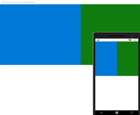 uwp xaml simple responsive layout using grid and adaptivetrigger