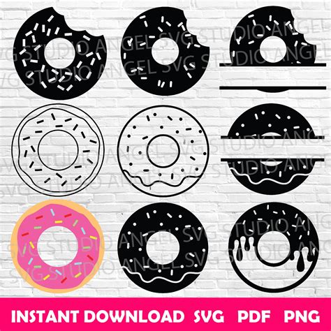 Donut Svg Doughnut Svg Donut Svg Cut Files Donut Svg Bundle Donut Split