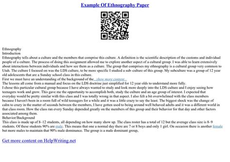Example Of Ethnography Paper Ppt Example Of Ethnography Paper Ppt