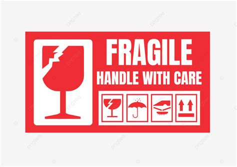 Vector Fragile Caution Stickers Royalty Free Stock Images