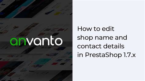 How To Edit Shop Name And Contact Details For PrestaShop 1 7 X YouTube