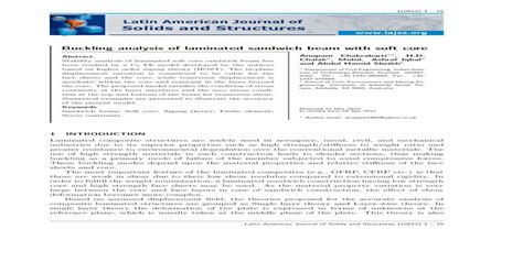 Pdf Buckling Analysis Of Laminated Sandwich Beam With Soft · Pdf Filebuckling Analysis Of