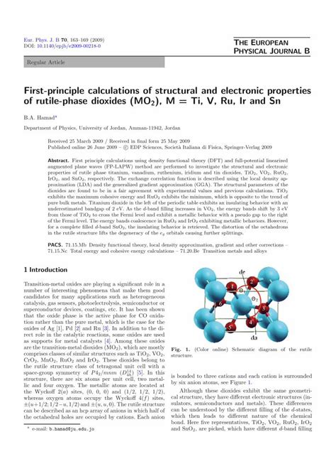 Pdf First Principle Calculations Of Structural And Electronic