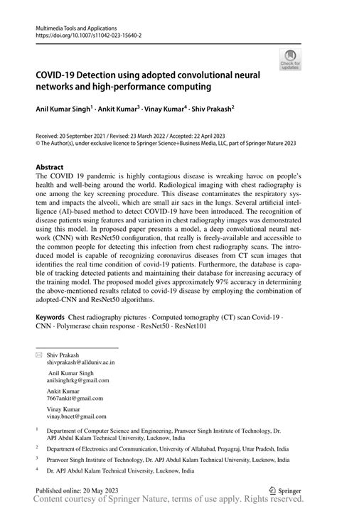 COVID Detection Using Adopted Convolutional Neural Networks And High Performance Computing