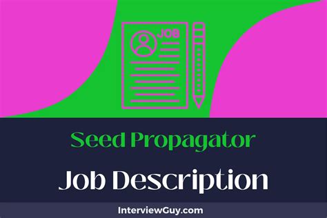 Seed Propagator Job Description Updated For 2025