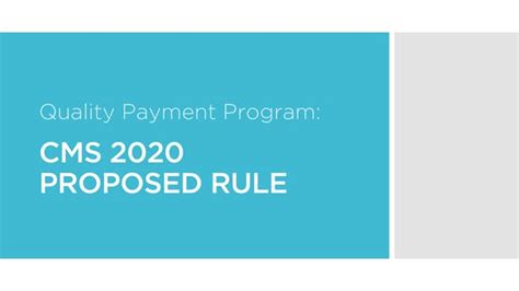 Cms Qpp Proposed Rule 2020 Ppt