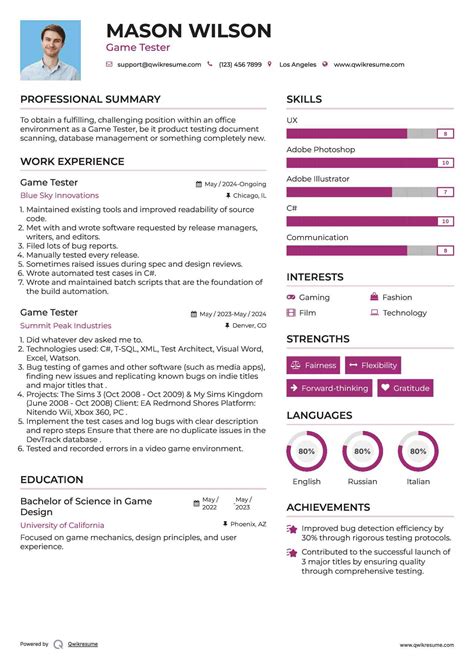 10 Game Tester Resume Samples Templates For 2025