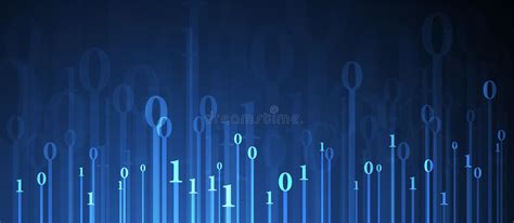 Bytes Of Binary Code Run Through Network Abstract Futuristic