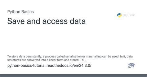 Save And Access Data Python Basics 2430