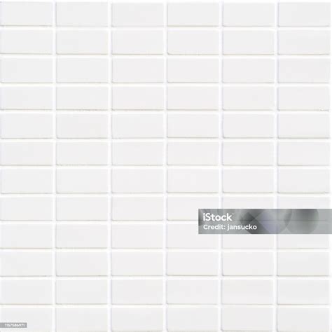 White Ceramic Tile With Many Little Rectangles In Square Form Stock