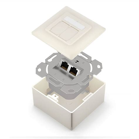 Lan Socket Cat 6 Data Socket Surface Flush Mounted 2xrj45 Ral9010 779
