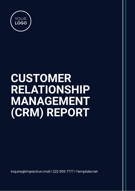 Free Customer Relationship Management Crm Report Template To Edit Online