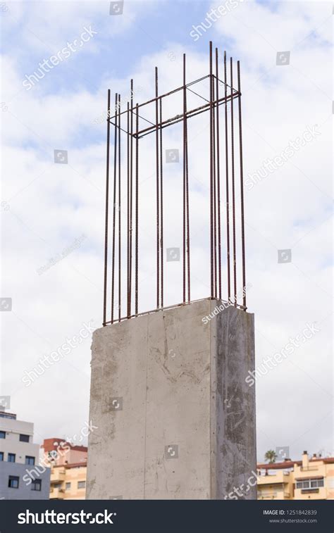 Construction Site New Concrete Columns Reinforcing Stock Photo 1251842839 Shutterstock