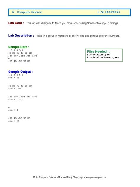 2scanner String Linetotaller Lab Java Aplus Pdf Teaching Methods