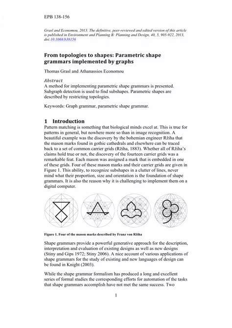 pdf from topologies to shapes parametric shape grammars implemented