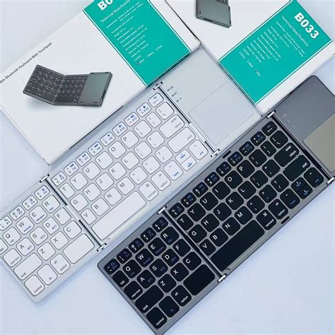 English Layout Foldable Bt Wireless Folding Bluetooths Keyboard Qwerty And Touch Pad Wireless